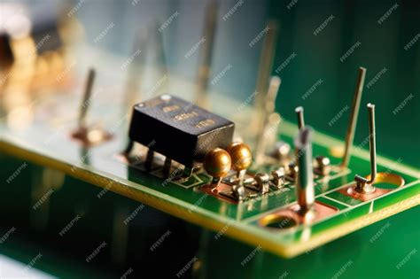 Premium Photo A Closeup Of A Transistor Mounted On A Circuit Board With Electricity Flowing