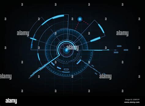 Abstract Circle Connection Futuristic With Flare Light On Grid Background Future Concept Vector