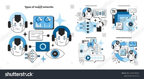 Artificial Neural Network Types Set Selflearning Stock Vector Royalty Free 2261549267