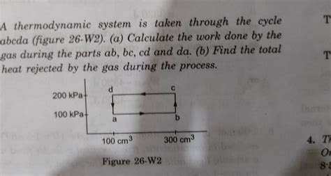 A Thermodynamic System Is Taken Through The Cycle Abcda Figure 26 W2