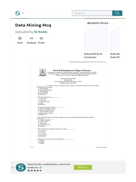 Data Mining Mcq Pdf Metadata Data Warehouse