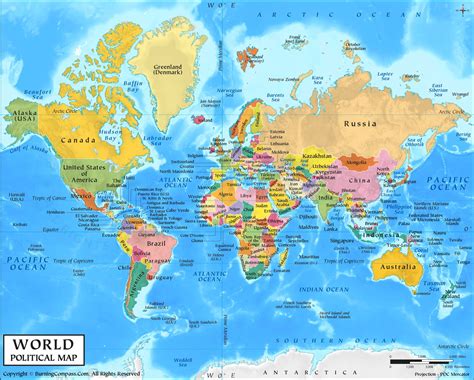 World Map With Countries And Capitals Hd Images