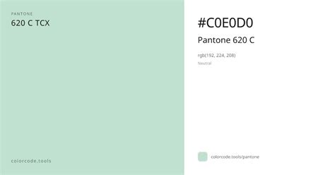 Pantone Pantone 620 C 620 C — Hex C0e0d0 Colorcode Tools