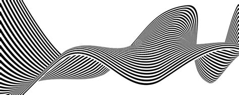 Dynamic Black And White Wavy Lines Create An Abstract Visual Pattern Stock Vector Illustration