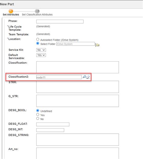 cs382569 classification value is getting lost when create wizard page
