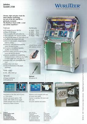 Wurlitzer Classic 2100 Original Flyer Anglais Wurlitzer Shop