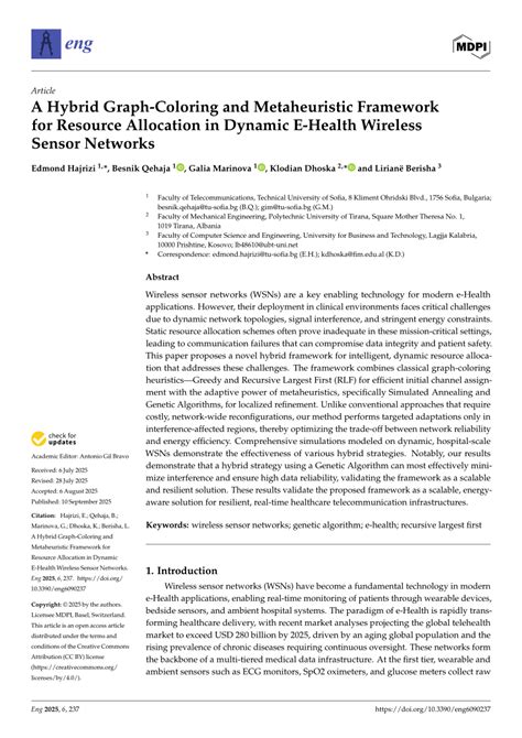 Pdf A Hybrid Graph Coloring And Metaheuristic Framework For Resource Allocation In Dynamic E