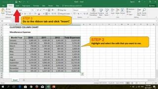 How To Create A Clustered Column Chart With Microsoft Excel Pptx