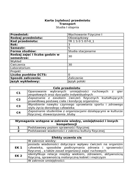 Mk 7 Wychowanie Fizyczne I Pdf