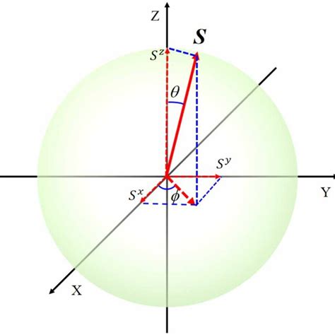Diagram Of Spin Vector Si The Red Solid Line Represents The Spin Download Scientific Diagram