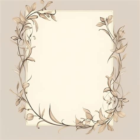 Minimalist Ornamental Frame In Beige Color Premium Ai Generated Image