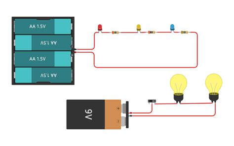 Circuit Design Rangkaian Seri Tinkercad