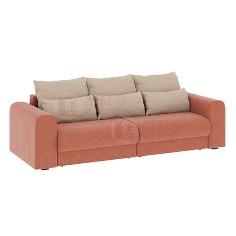 Купить диван Медиссон Лайт в оранжевом велюре от Франк Мебель