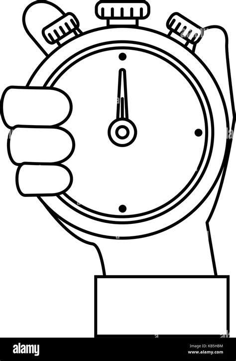 Hand Human With Chronometer Timer Isolated Icon Vector Illustration Design Stock Vector Image