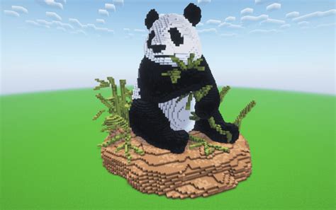 Minecraft Panda Eating Bamboo Statue Creation 28097