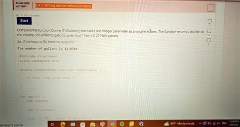 Texts Help In C Challenge Activity 641 Writing Mathematical Functions 1531023197228q3coy7 Start