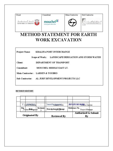 Method Statement For Excavation Download Free Pdf Occupational