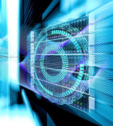 Abstract Connected Dots On Bright Blue Background Technology Concept Stock Illustration