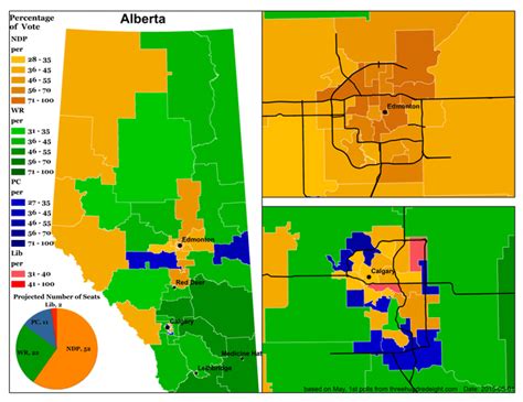 Map Of Alberta Provincial Election Polls According To [oc] R Canada