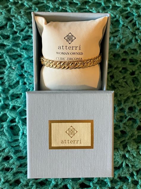 Atterri Jewelry Atterri Bangle Gold Bracelet Wcubic Zirconia Poshmark