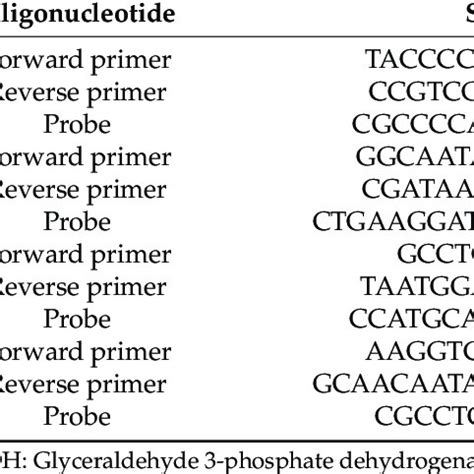 Primer And Probe Sequences Download Table