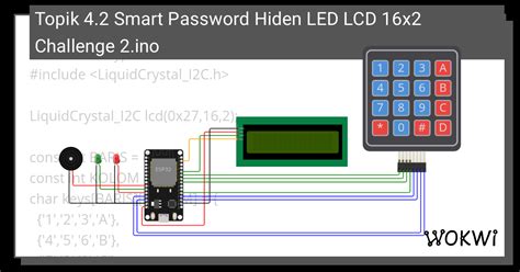 topik 4 2 smart password hiden led lcd 16x2 challenge o wokwi