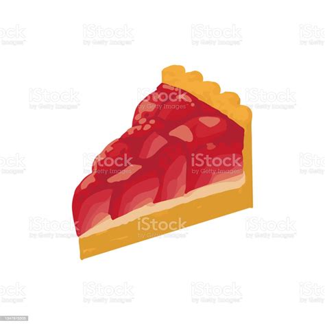 삽화 딸기 타르트 한 조각 등색형 다채로운 일러스트레이션 음식의 클립 예술 딸기 타르트에 대한 스톡 벡터 아트 및 기타 이미지