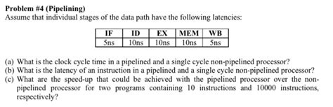 solved problem 4 pipelining assume that individual stages