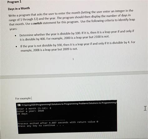 solved program 1 days in a month write a program that asks