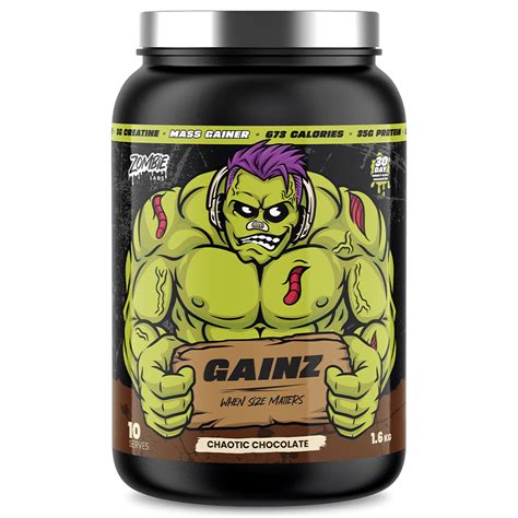 Zombie Labs Gainz Chaotic Chocolate Mass Gainer With Creatine 1 6kg