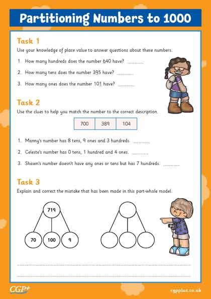 Partitioning Numbers To 1000 Year 4 Cgp Plus