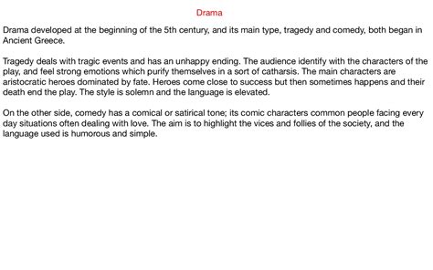 The Origin Of Drama Docsity