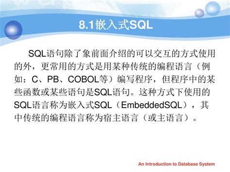 ppt 数据库系统概论 an introduction to database system 第八章 数据库编程 powerpoint