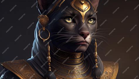 Bastet Mitad Mujer Mitad Gato Diosa Basado En Ai Foto Premium