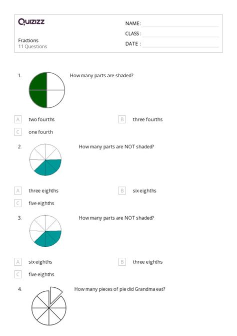 50 Fractions Worksheets For 2nd Class On Quizizz Free And Printable