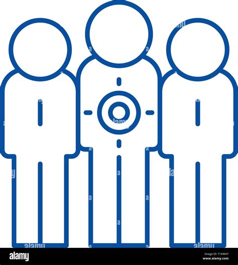 Target Audience Line Icon Concept Target Audience Flat Vector Symbol Sign Outline