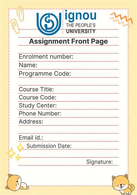ignou assignment front page download in pdf 2022 2023