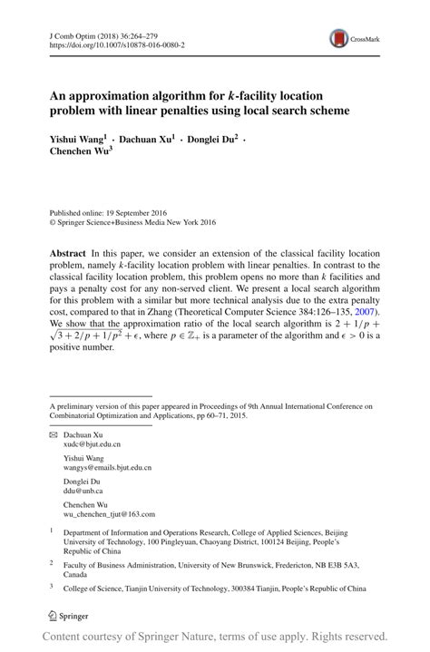 An Approximation Algorithm For K Facility Location Problem With Linear