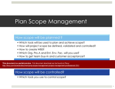 PMP Scope Management Project Management Professional PPT Slide Deck