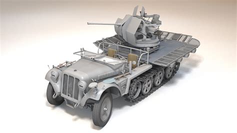 Sdkfz 10 5 With Flak 38 3d Model Turbosquid 2108366