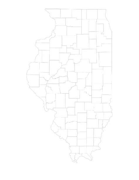 Blank Illinois County Map Free Download