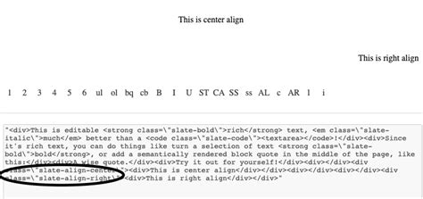 aligned elements do not get serialized to html correctly with