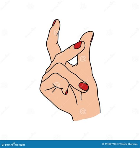 Finger Snapping Outlin Hand Gesture Easy Concept Expression Illustration Cartoon Vector
