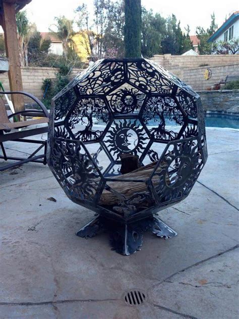 Death Star Fire Pit 560 Death Star Wood Burner Death Star Metal Art