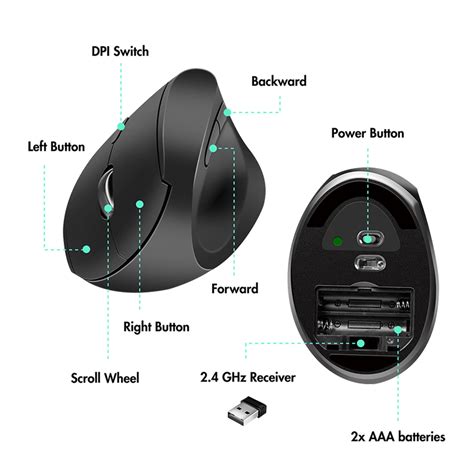 Ergonomic Wireless Keyboard Mouse Set With Splitted Keyboard Black Wireless Keyboards