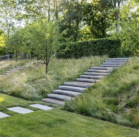 Pin By Garden Girl On Stairs Landscape Stairs Sloped Garden Garden