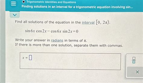 Solved Trigonometric Identities And Equations Finding Chegg