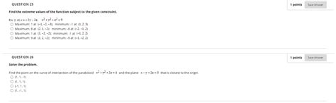 Solved QUESTION Points Save Answer Find The Extreme Chegg