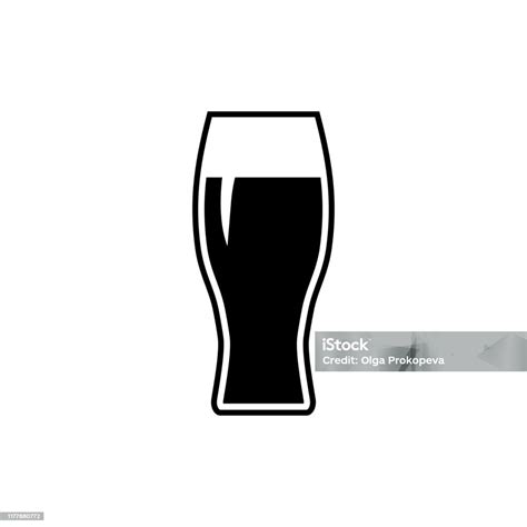 맥주 아이콘 의 유리 맥주와 술집 바 기호입니다 웹 로고 서명 플랫 디자인 곡초류에 대한 스톡 벡터 아트 및 기타 이미지