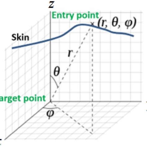 Entry And Target Points Are Shown In Spherical Coordinate Frame
